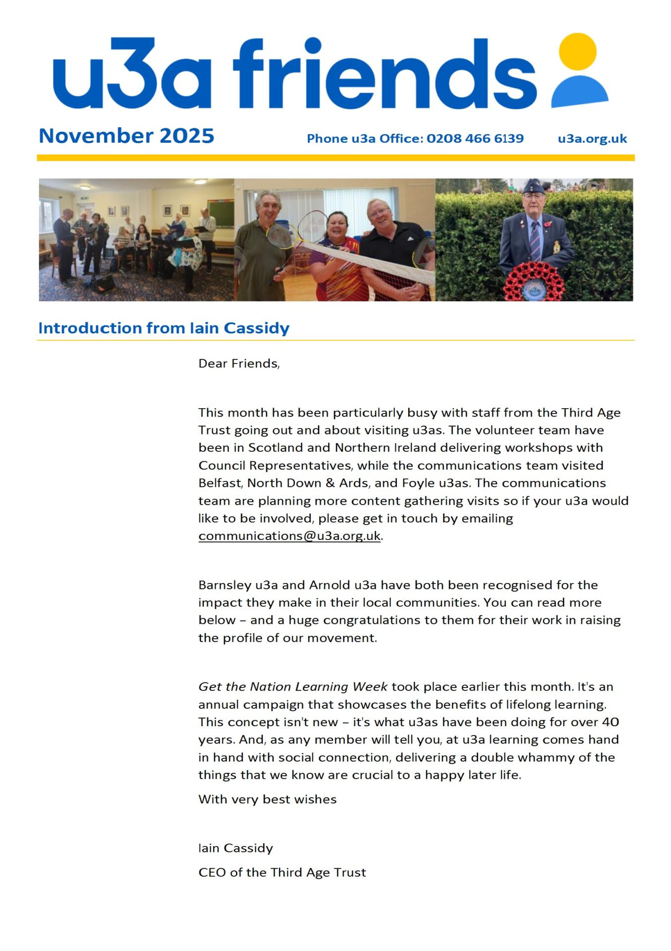 Friends Newsletter November 2025 - Nottinghamshire Network of u3as